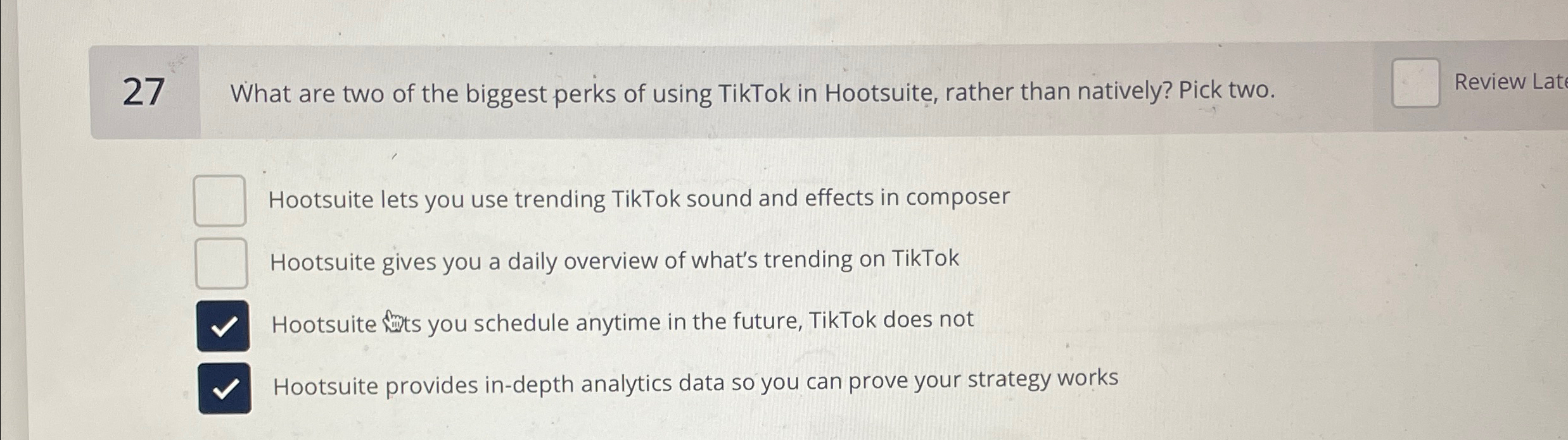 Solved 27 ﻿What are two of the biggest perks of using TikTok | Chegg.com