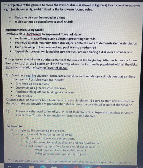 Solved The objective of the game is to move the stack of | Chegg.com