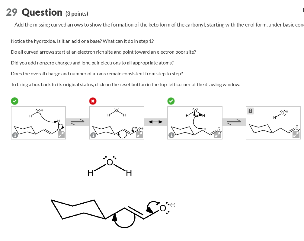 Solved 29 ﻿Question (3 ﻿points)Add the missing curved arrows | Chegg.com