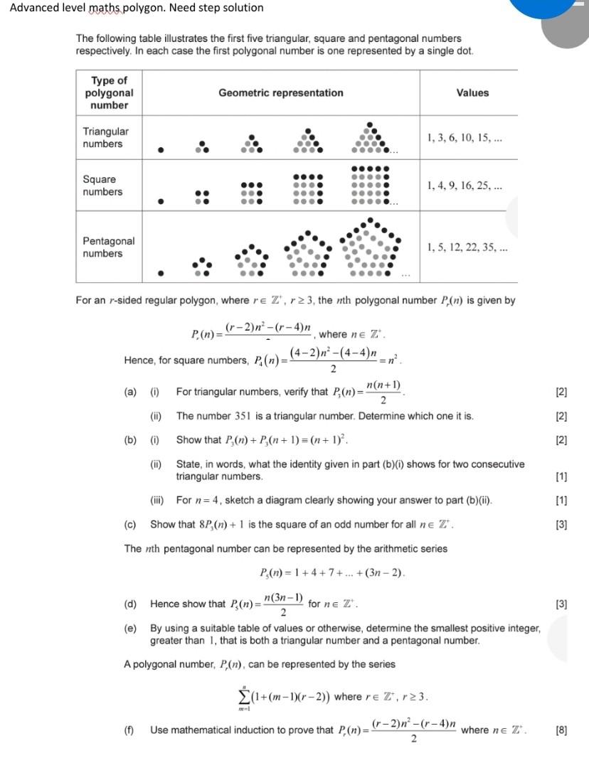 Solved Advanced level maths polygon. Need step solution The | Chegg.com