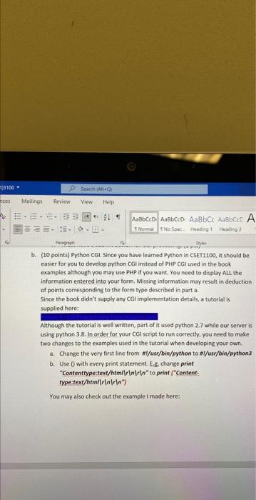 Solved b. (10 points) Python CGl. Since you have learned | Chegg.com