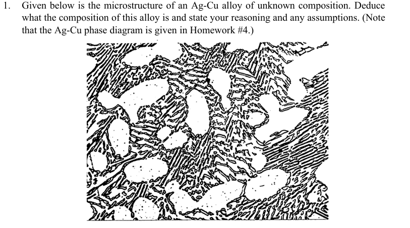 Solved 1. ﻿Given below is the microstructure of an Ag-Cu | Chegg.com