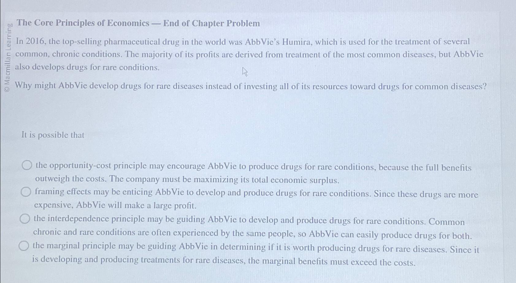 Solved The Core Principles of Economics - ﻿End of Chapter | Chegg.com