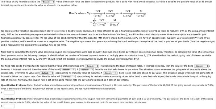 Solved The value of any financial assets the value of the | Chegg.com