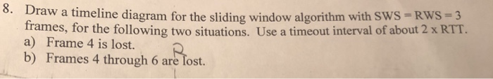 Solved 8. Draw a timeline diagram for the sliding w a | Chegg.com