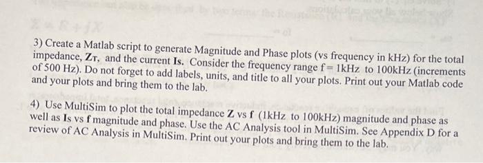 Solved 3) Create a Matlab script to generate Magnitude and | Chegg.com