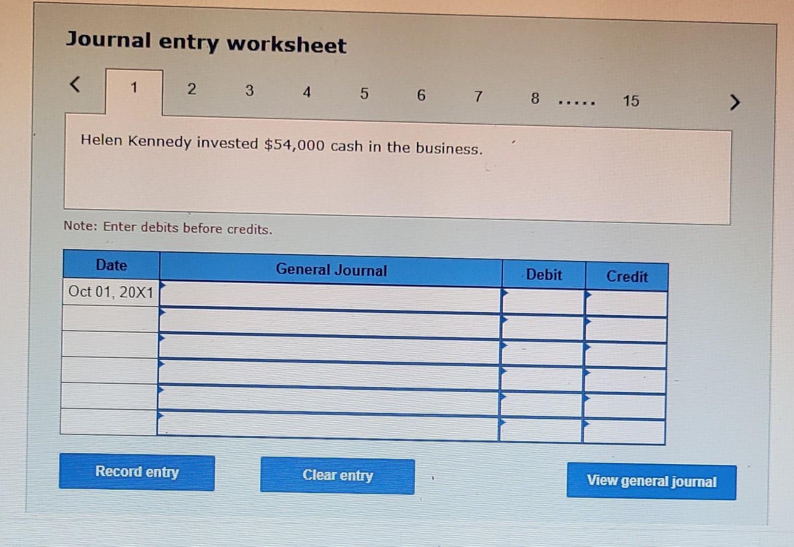 Solved On October 1, 20x1, Helen Kennedy opened an | Chegg.com