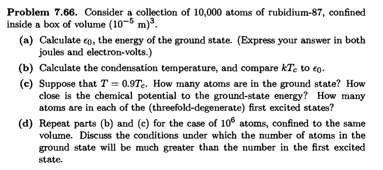 Solved Problem 7.66. ﻿Consider a collection of 10,000 ﻿atoms | Chegg.com