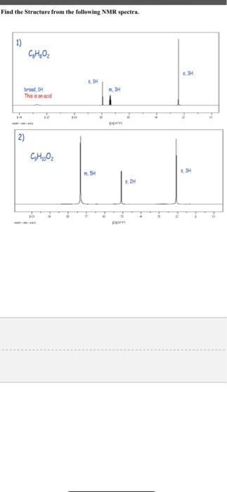 Solved Find the Structure from the following NMR spectra. 1) | Chegg.com