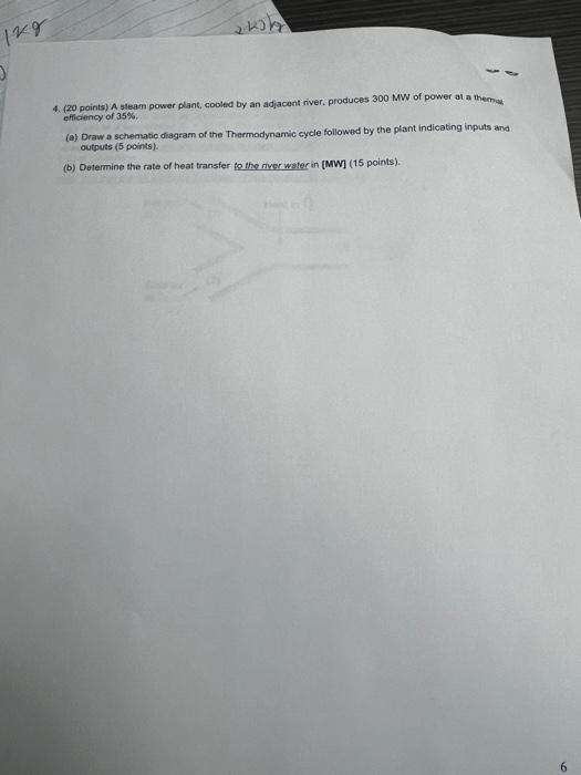 Solved 4. (20 points) A sleam power plant, cooled by an | Chegg.com