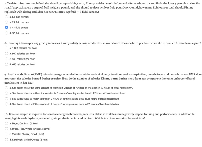 Introduction Below is Kimmy Royce's profile and foods | Chegg.com