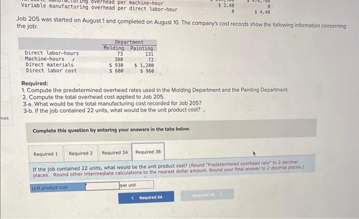 Solved Problem 2-19 (Algo) Multiple Predetermined Overhead | Chegg.com