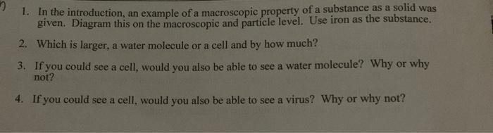 Solved 1. In the introduction, an example of a macroscopic | Chegg.com