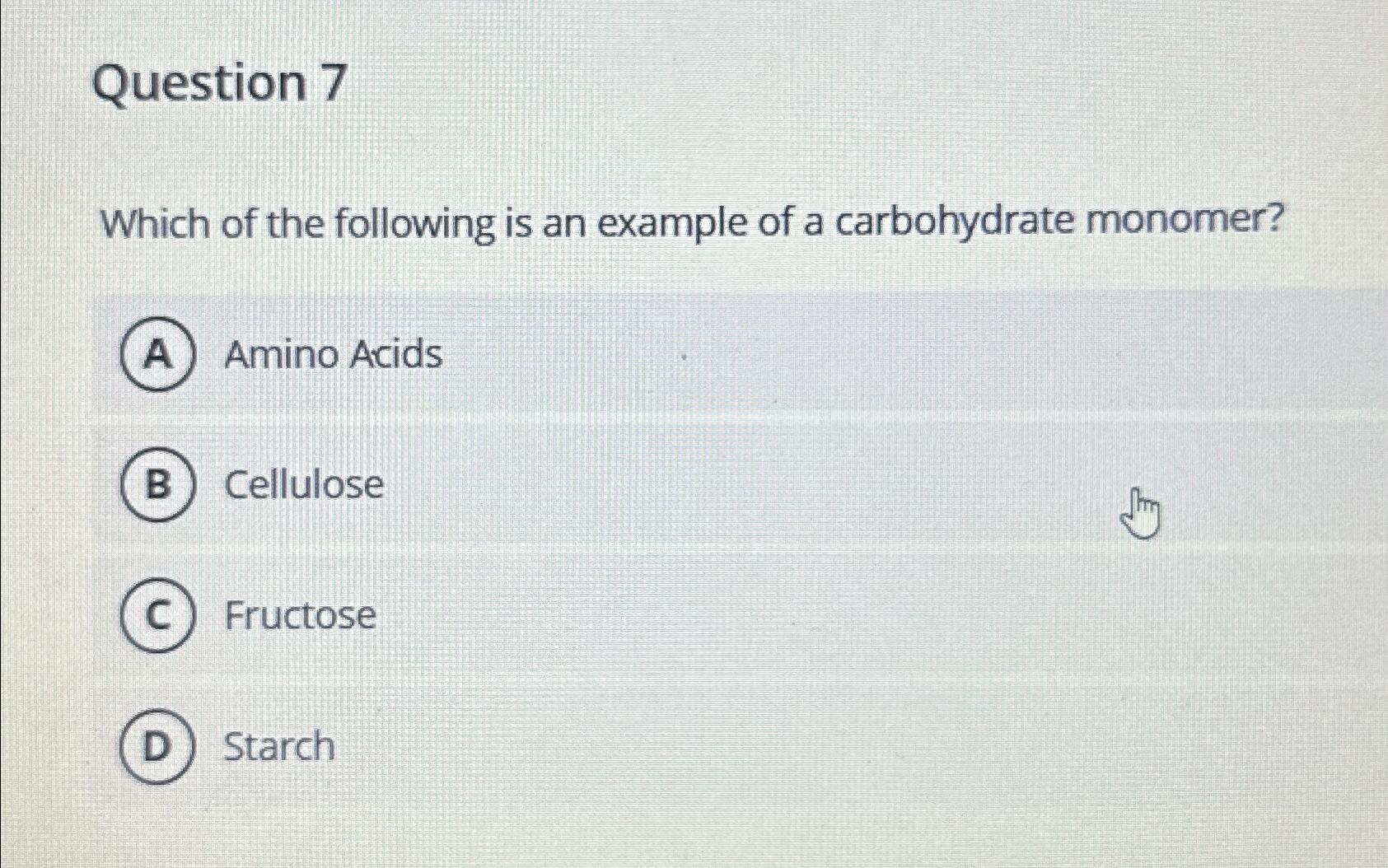 Solved Question 7Which of the following is an example of a | Chegg.com