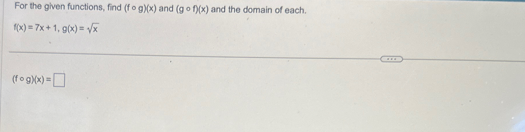 Solved For the given functions, find (f@g)(x) ﻿and (g@f)(x) | Chegg.com