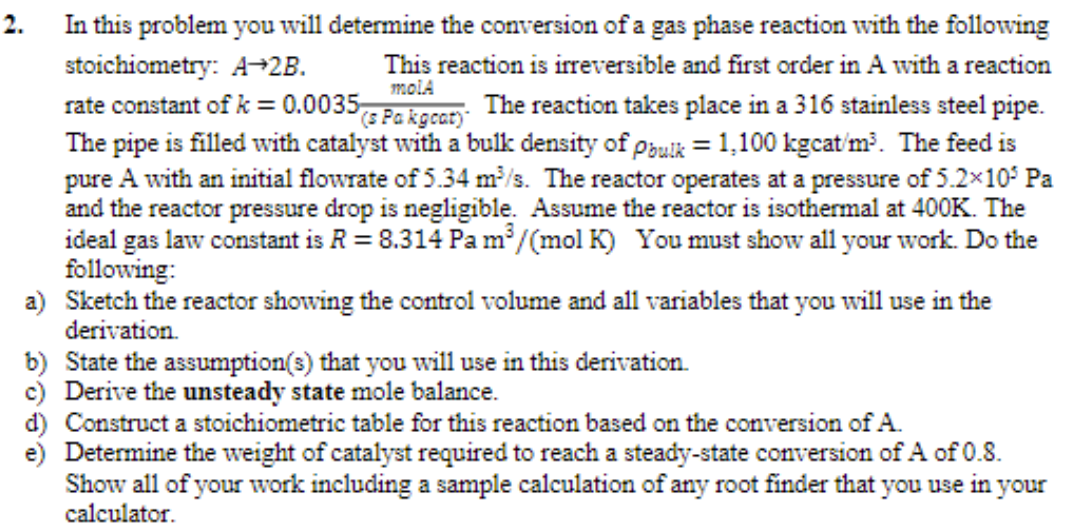 In this problem you will determine the conversion of | Chegg.com