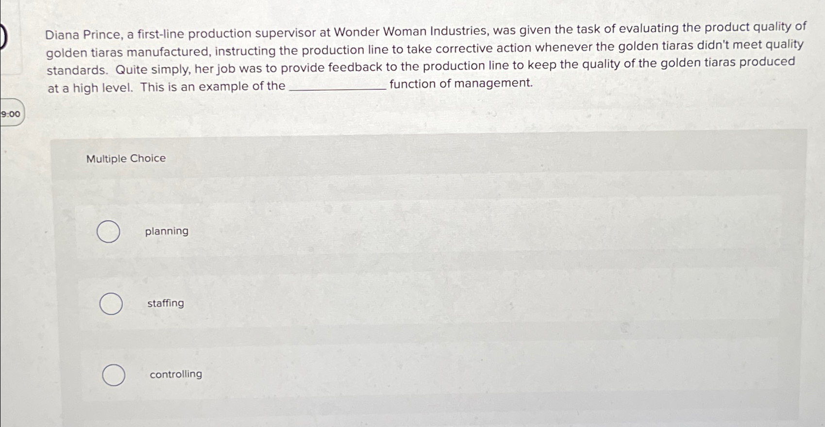 Solved Diana Prince, a first-line production supervisor at | Chegg.com