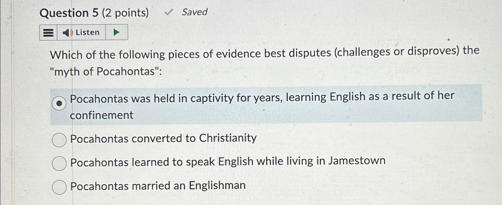 Solved Question 5 ( 2 ﻿points) ﻿SavedWhich of the following | Chegg.com