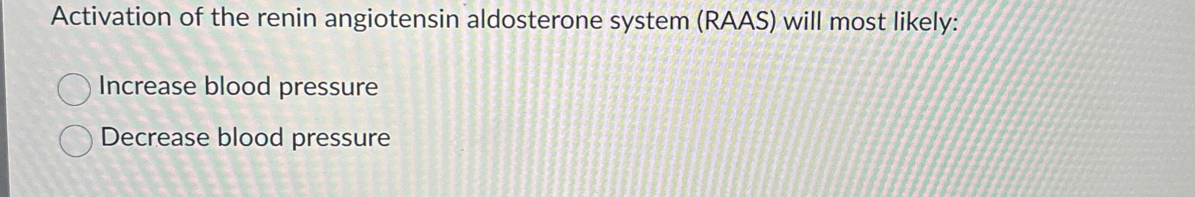 Solved Activation of the renin angiotensin aldosterone | Chegg.com