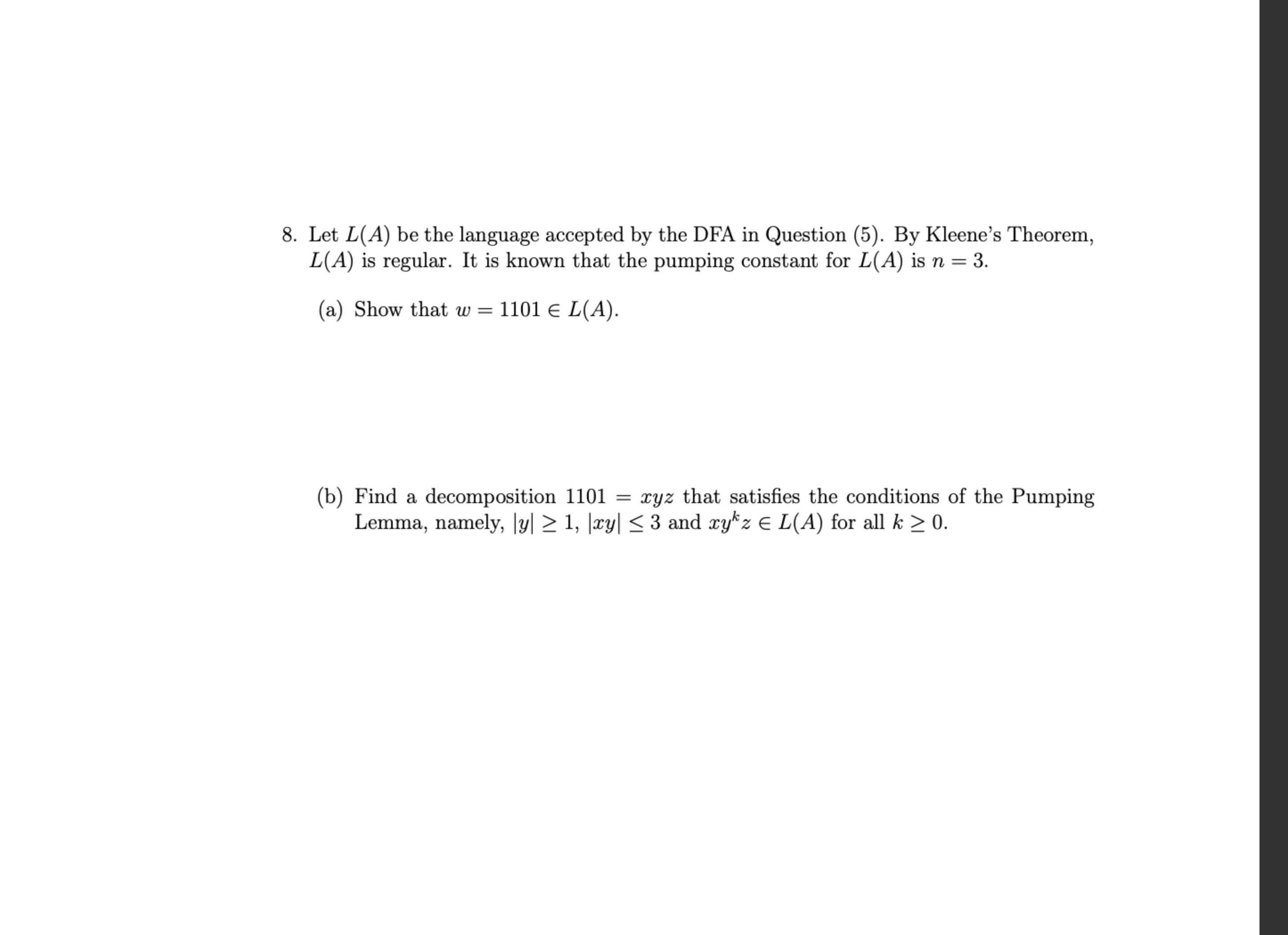 Solved Please do it in the paperLet L(A) ﻿be the language | Chegg.com