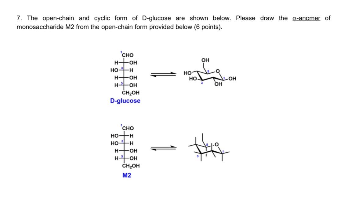 Solved The open-chain and cyclic form of D-glucose are shown | Chegg.com