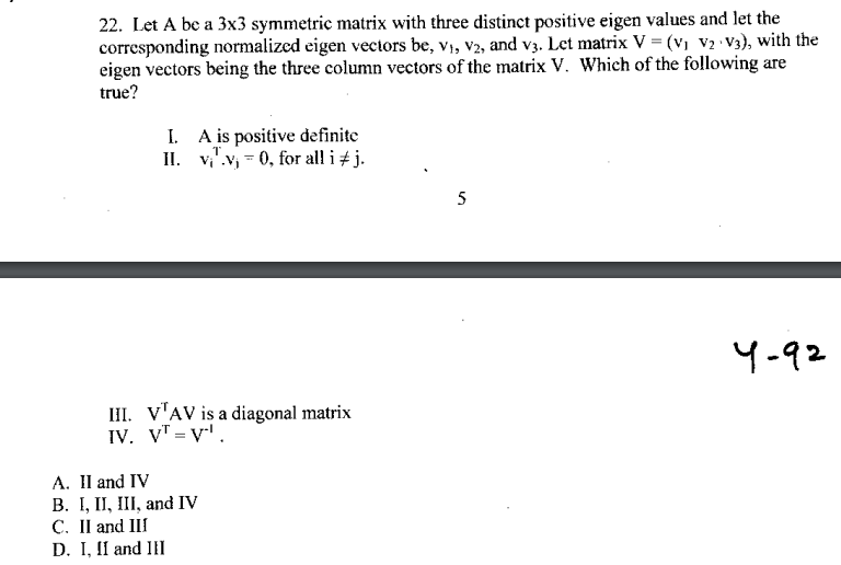 Solved Let A be a 3×3 ﻿symmetric matrix with three distinct | Chegg.com