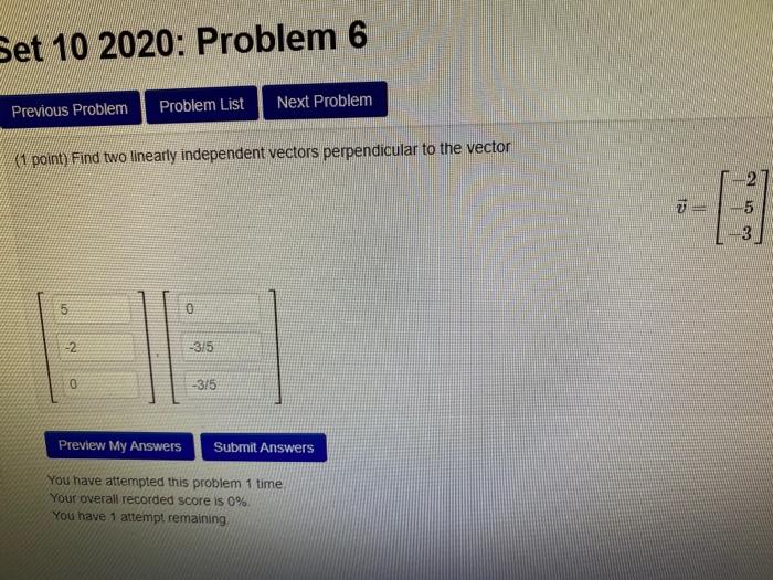 Solved Set 10 2020: Problem 6 Previous Problem Problem List | Chegg.com