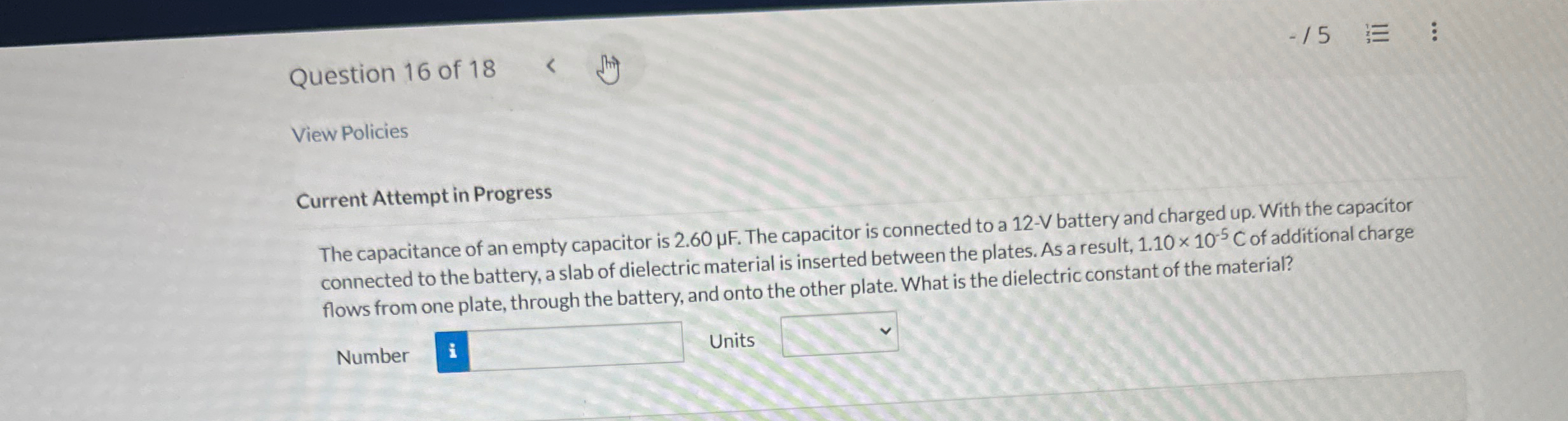 Solved Question 16 of 18View PoliciesCurrent Attempt in | Chegg.com Solved Question 16 of 18View PoliciesCurrent Attempt in | Chegg.com