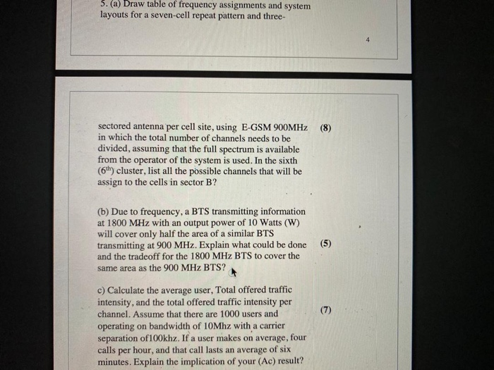 5. (a) Draw table of frequency assignments and system | Chegg.com