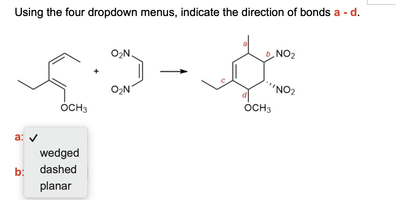 Solved Using the four dropdown menus, indicate the direction | Chegg.com