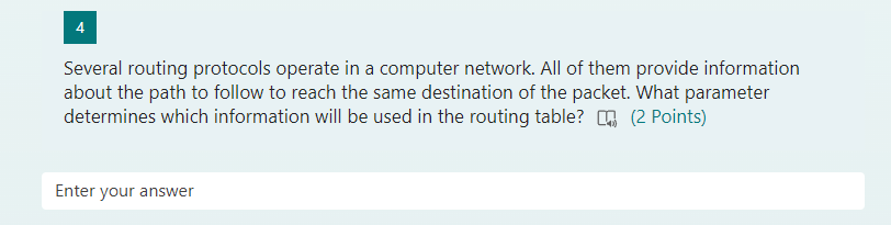 Solved 4Several routing protocols operate in a computer | Chegg.com