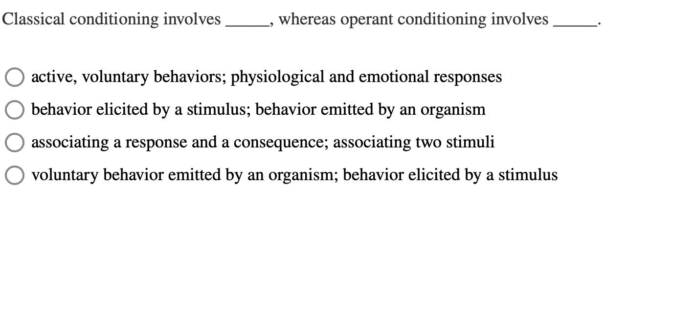 Solved active, voluntary behaviors; physiological and | Chegg.com