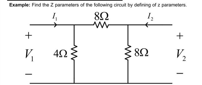 Solved Example: Find the Z parameters of the following | Chegg.com