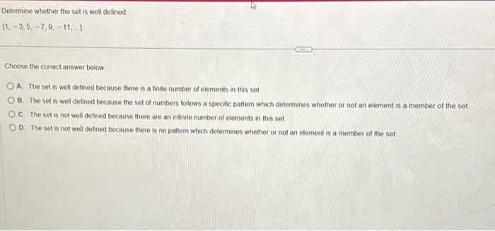 Solved Determine Whether The Set Is Well Defined 
