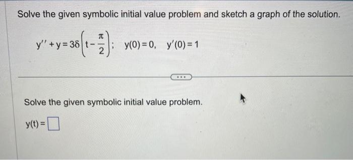 Solved Solve the given symbolic initial value problem and | Chegg.com