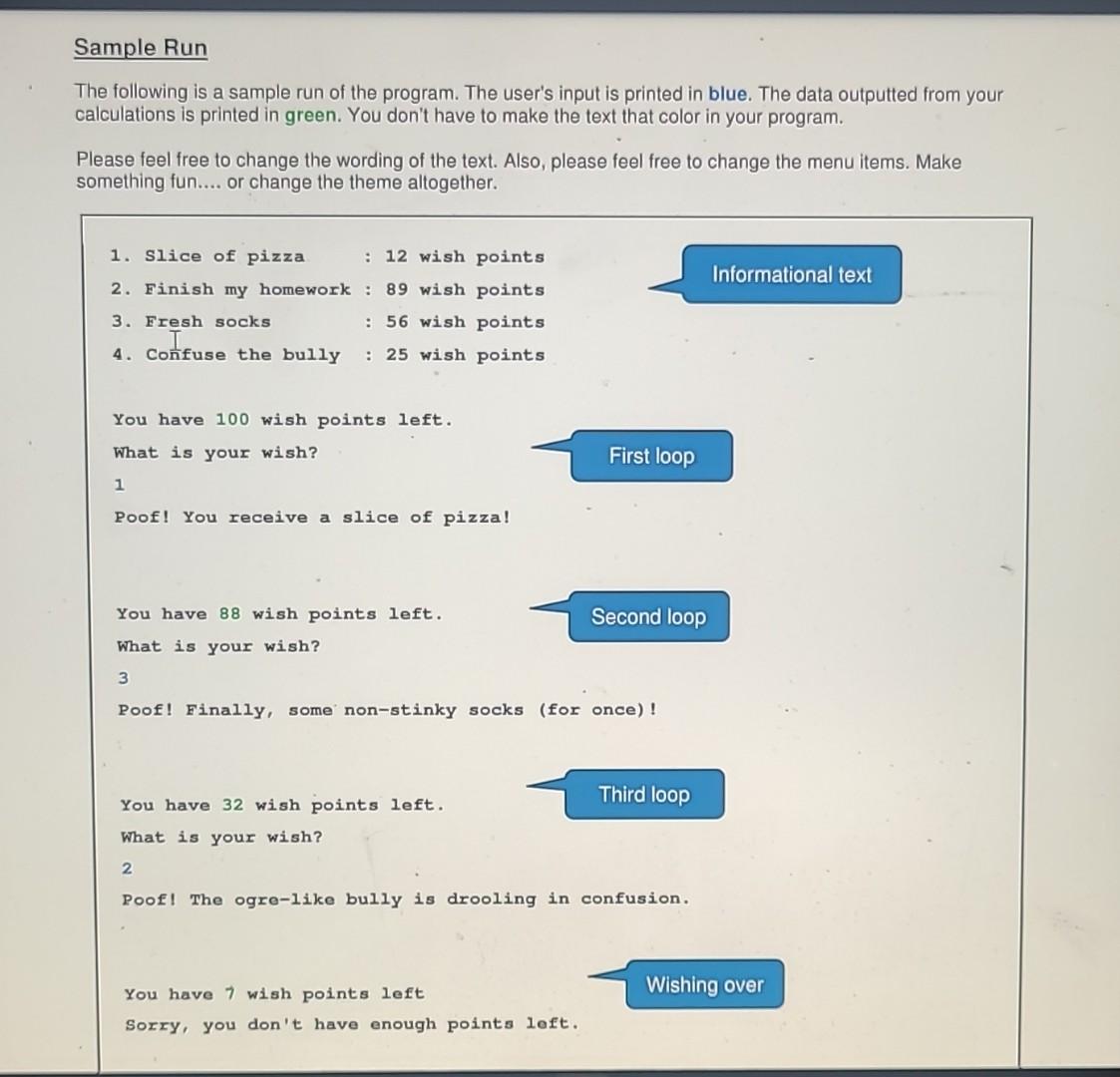Solved Sample Run The following is a sample run of the | Chegg.com
