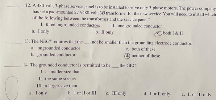 Solved 12. A 480-volt, 3-phase service panel is to be | Chegg.com