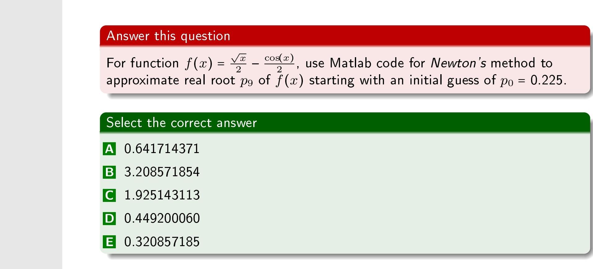 Solved Answer this question For function f(x)=2x−2cos(x), | Chegg.com