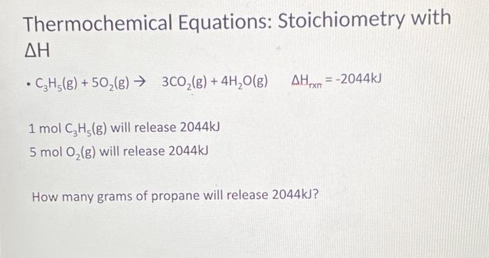 Solved Thermochemical Equations: Stoichiometry with ΔH - | Chegg.com