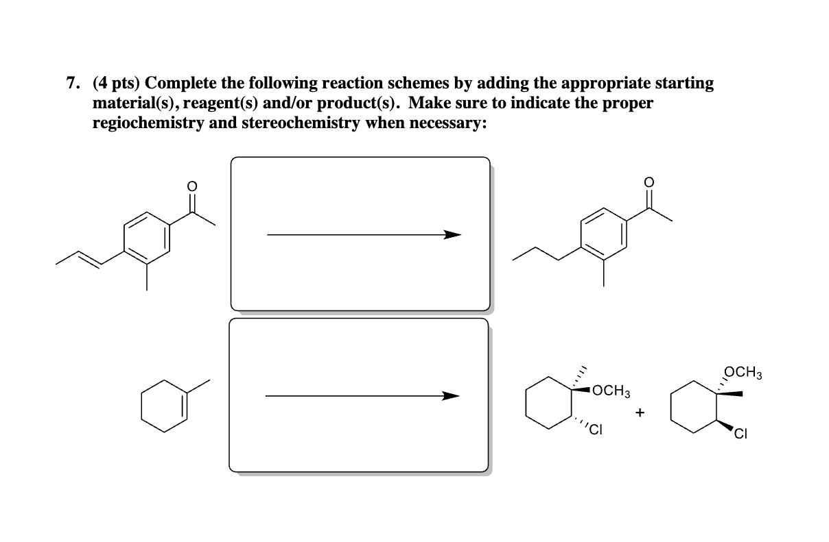 Solved Complete the following reaction schemes by adding the | Chegg.com