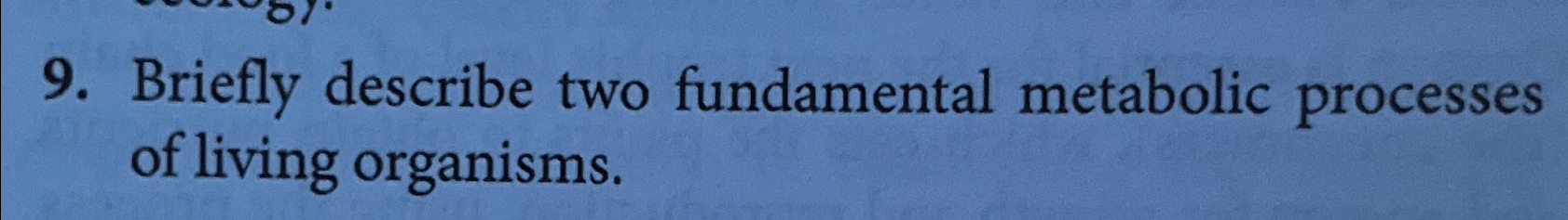 Solved Briefly describe two fundamental metabolic processes | Chegg.com
