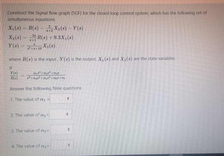 Solved Construct the Signal flow graph (SGF) for the closed | Chegg.com