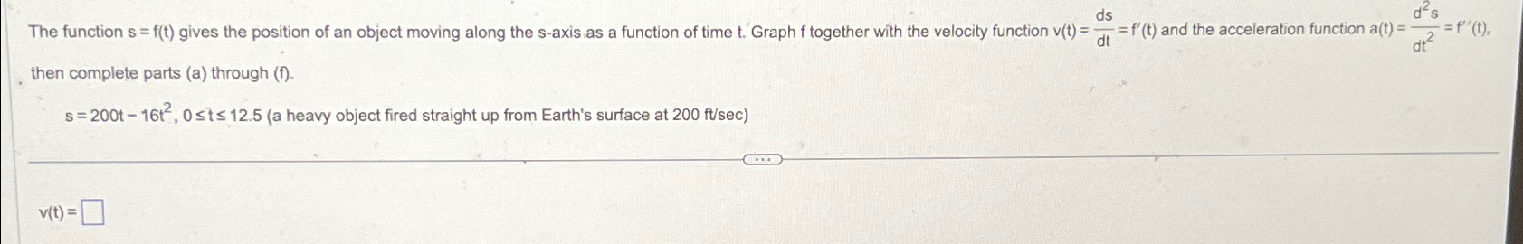 Solved The function s=f(t) ﻿gives the position of an object | Chegg.com
