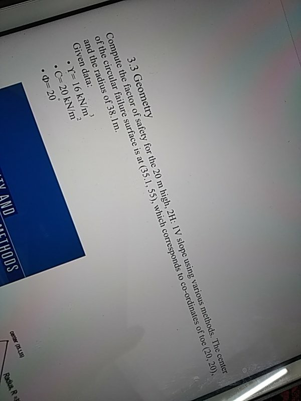 Solved model in Geo5 and calculate fos by bishop, fellenius, | Chegg.com