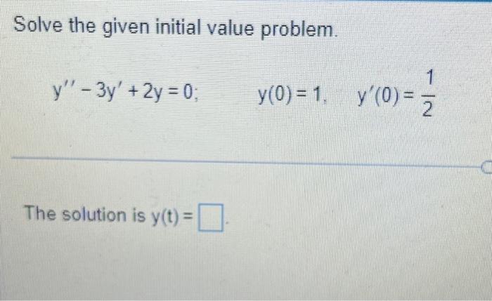 Solved Solve the given initial value problem. | Chegg.com