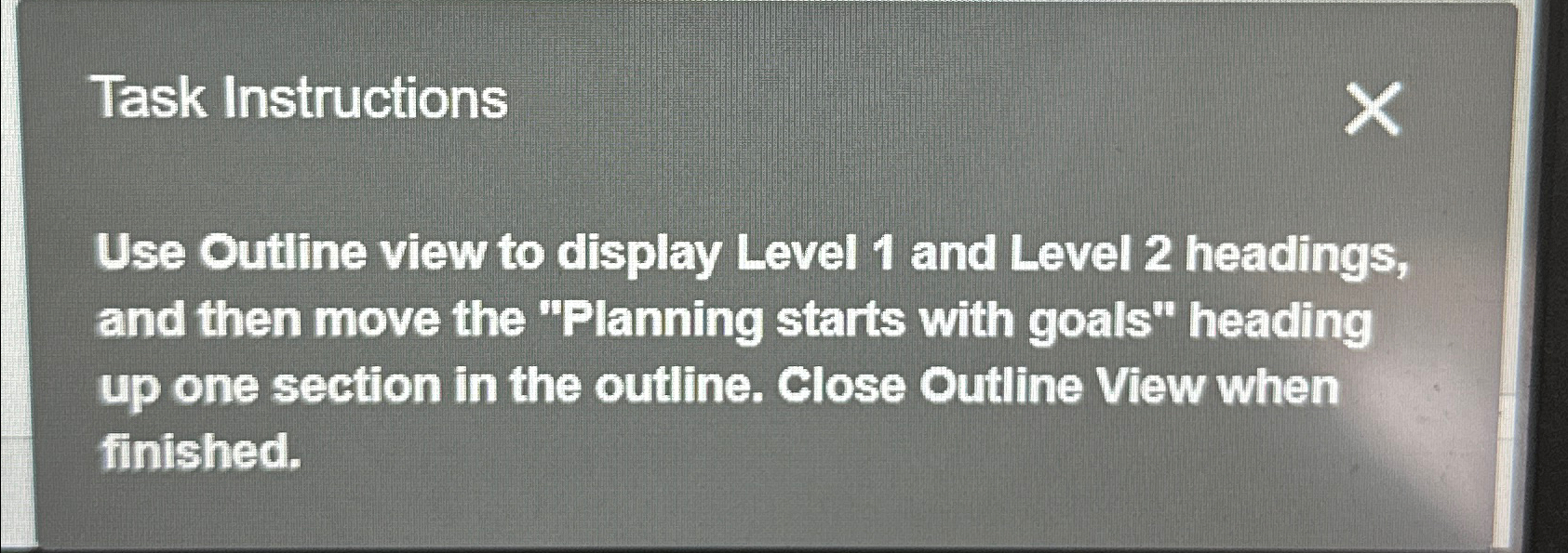 Solved Task InstructionsUse Outline view to display Level 1 | Chegg.com
