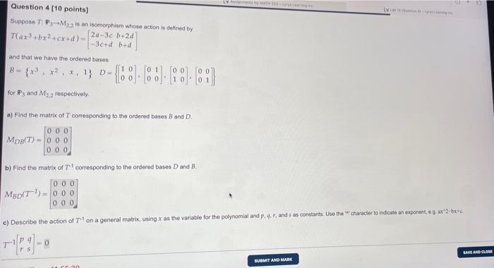 Solved Linear Algebra problem: This is just one problem so | Chegg.com