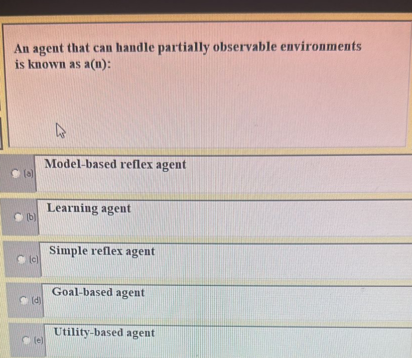 Solved An agent that can handle partially observable | Chegg.com
