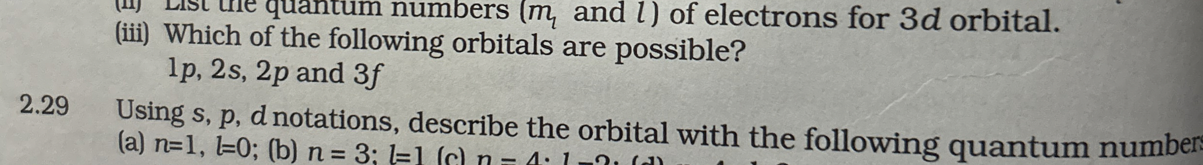 Solved (iii) ﻿Which of the following orbitals are | Chegg.com