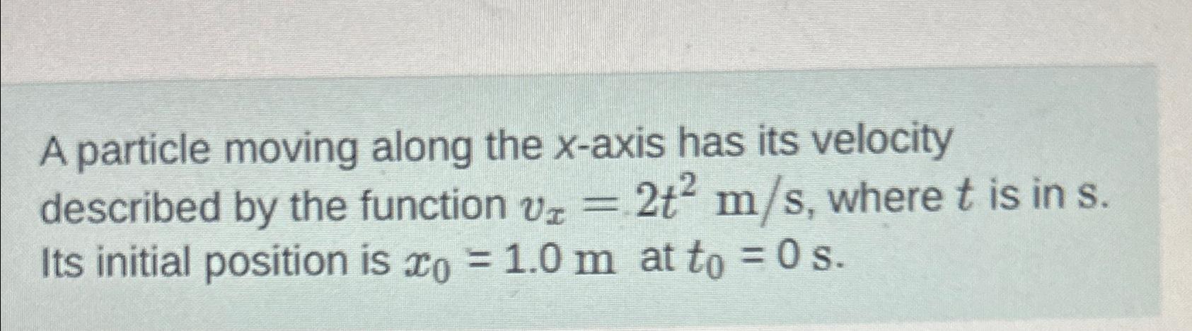 Solved A particle moving along the x-axis has its velocity | Chegg.com